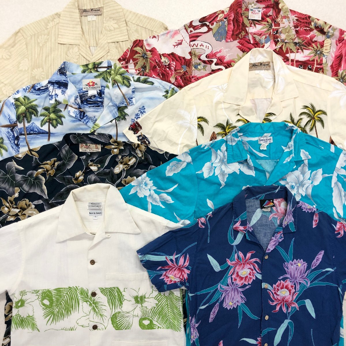Yahoo!オークション - アロハシャツ 8点 まとめ売り シャツ 半袖 総柄...