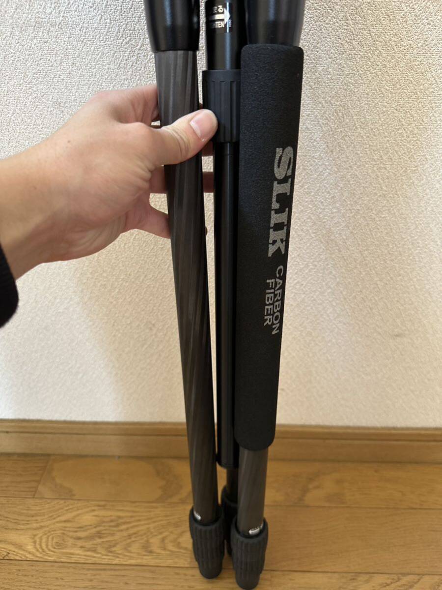 Yahoo!オークション - [美品] SLIK E73 ライトカーボン PRO カーボン三...