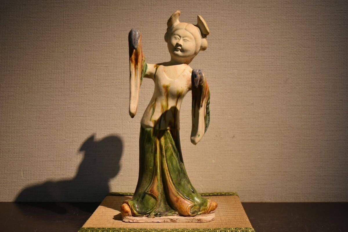 Yahoo!オークション - 【GE】Y722【コレクター所蔵品】時代 唐三彩人物...