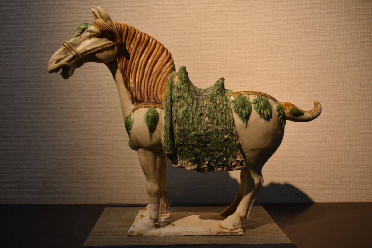 Yahoo!オークション - 【GE】Z479【コレクター所蔵品】時代 唐三彩馬置...