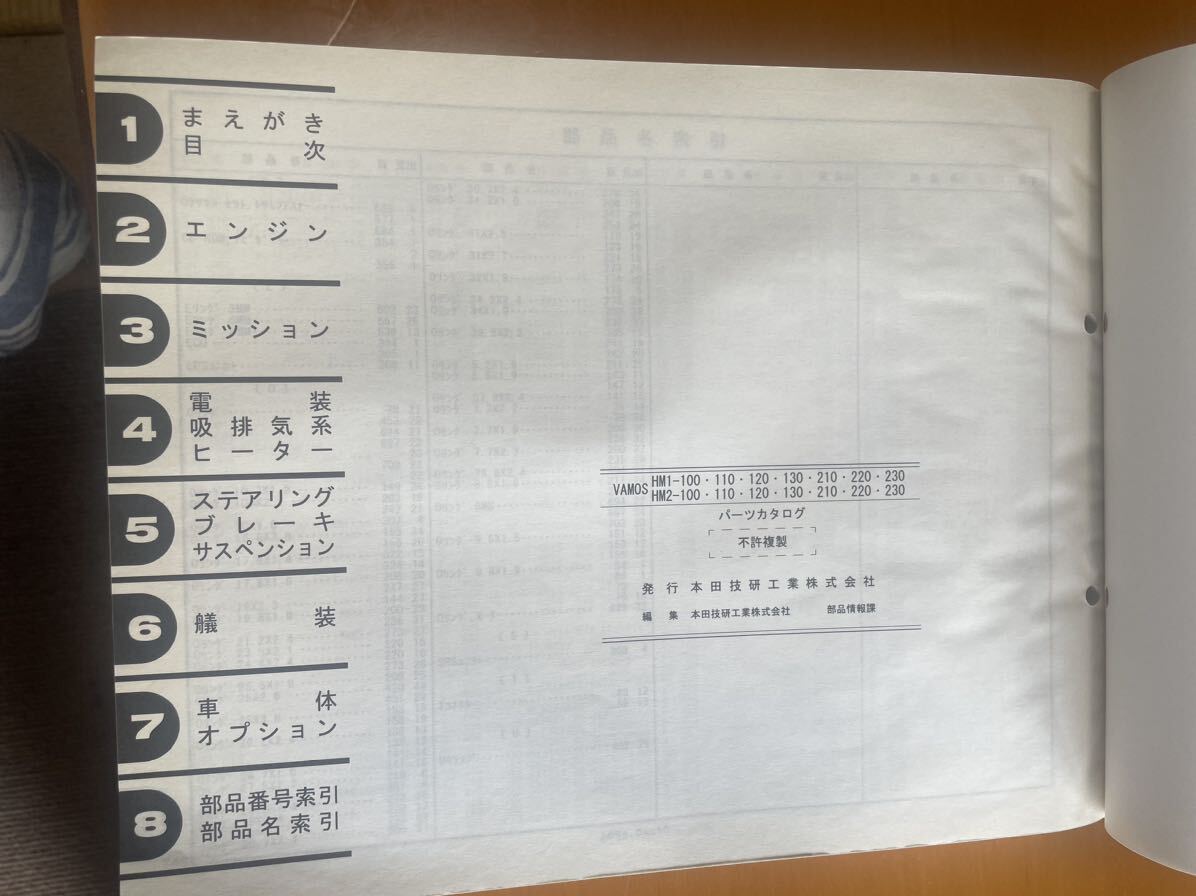 Yahoo!オークション - VAMOSバモス/パーツカタログ/6版/HM1/HM2/パーツ...