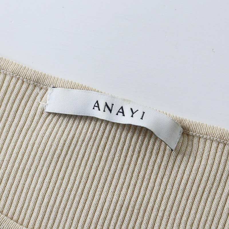 Yahoo!オークション - アナイ ANAYI シアーフリルスリットスリーブリブ...