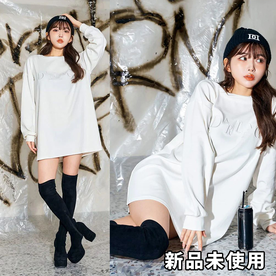 ダーリッチ DARLINGビッグロングTシャツ ホワイト ミニ ダーリッチ DARLINGビッグロングTシャツ ホワイト ミニ