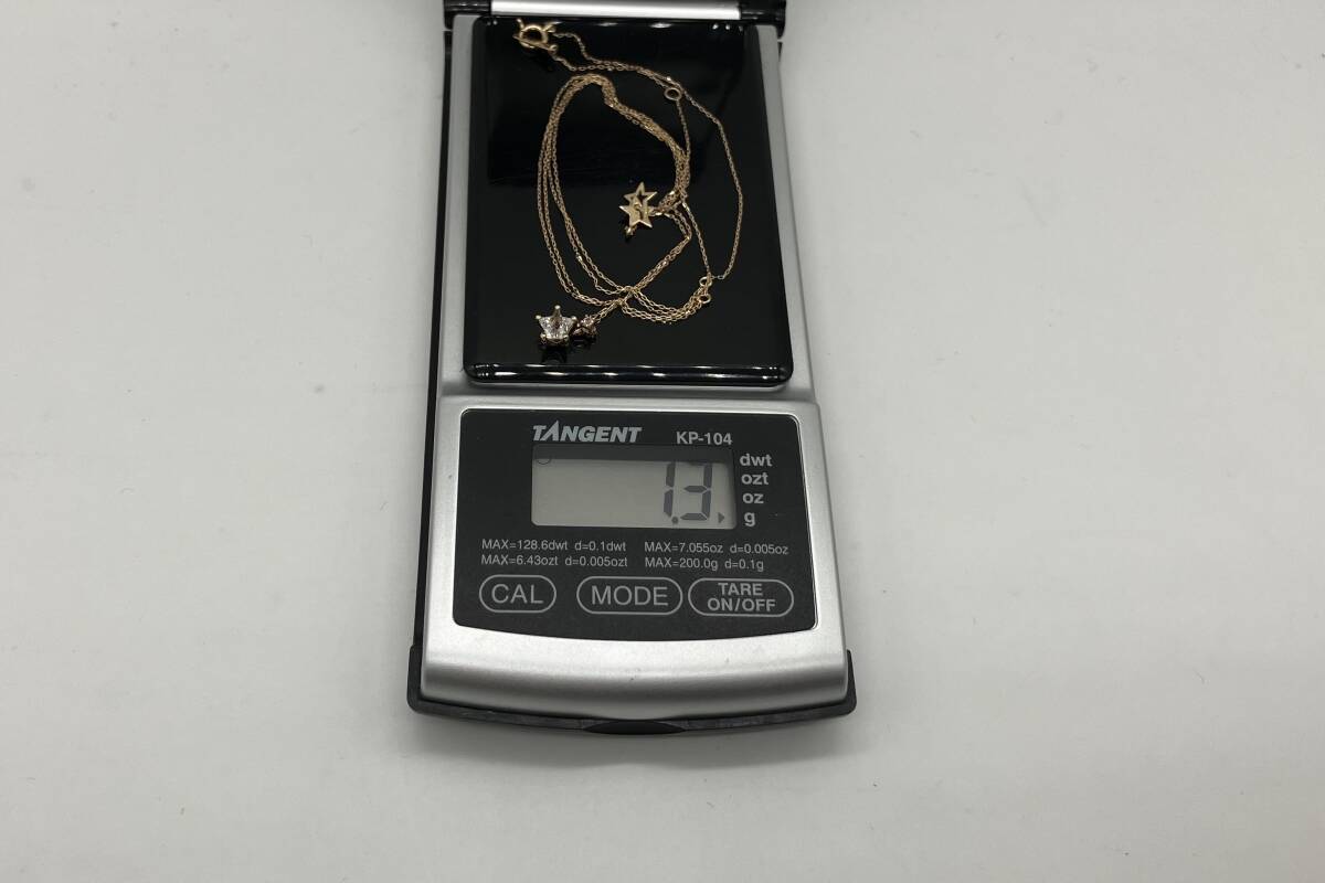 Yahoo!オークション - K10 40cm 1.3g ネックレス スター カラーストー...