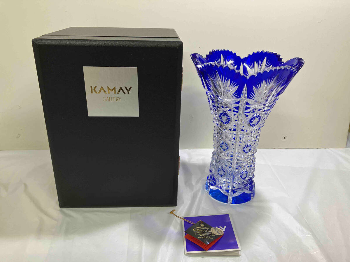 Yahoo!オークション - KAMAY GLASS カメイグラス 花瓶 切子硝子 クリス...