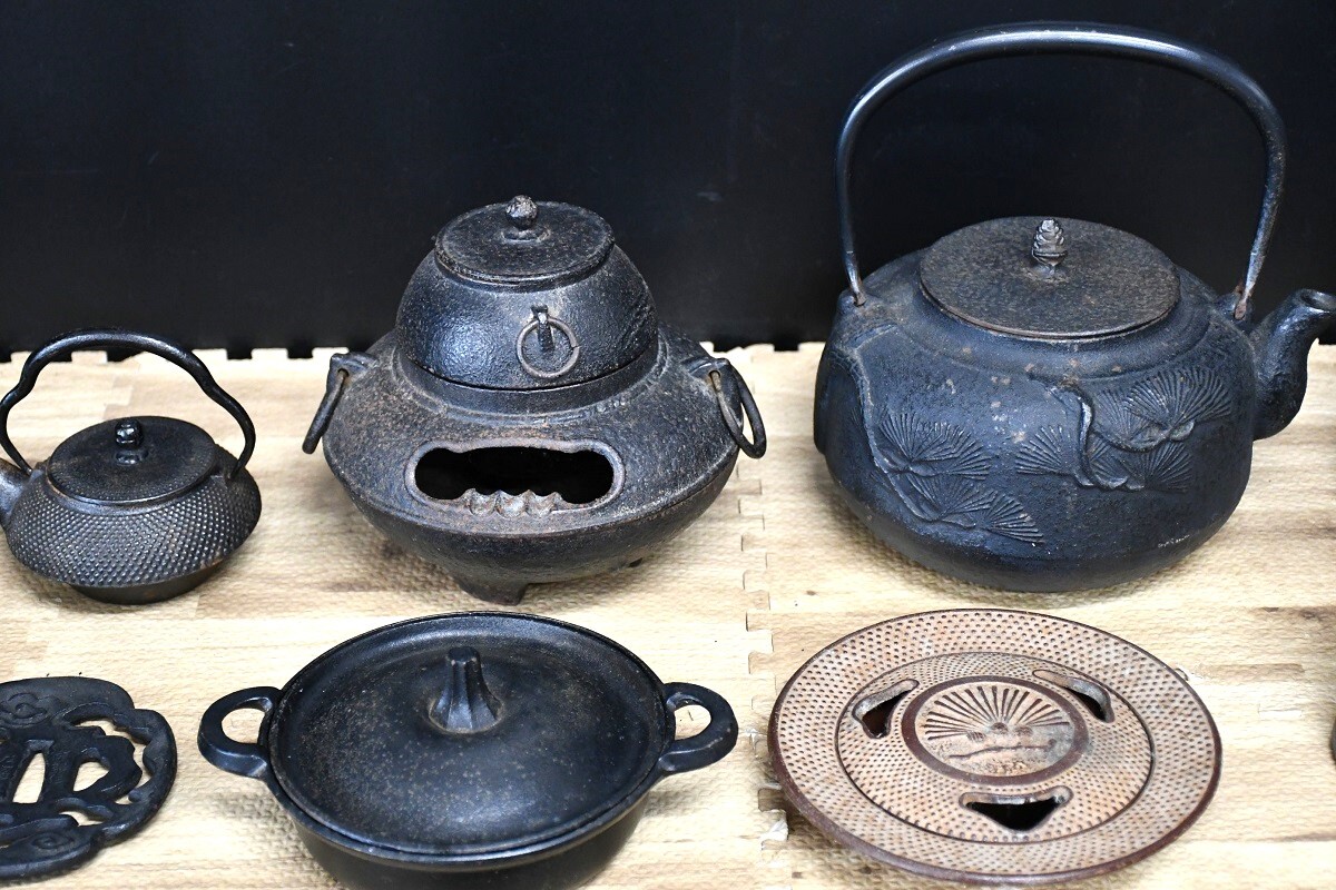 Yahoo!オークション - NY4-182【現状品】鉄製品まとめ 鉄瓶 灰皿 茶托 ...