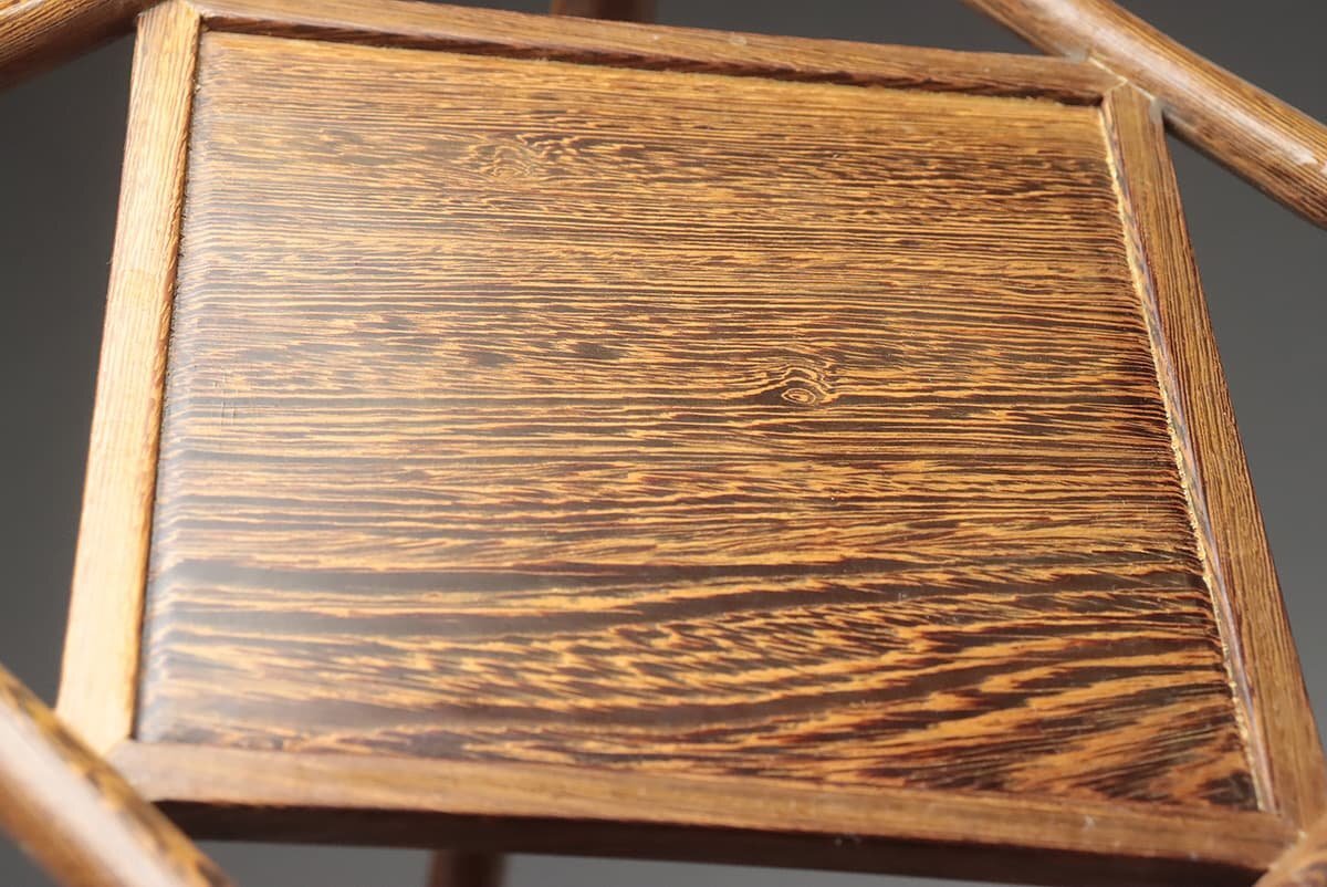 Yahoo!オークション - JK667 天然無垢 鉄刀木 高卓・四方卓 高57.4cm ...