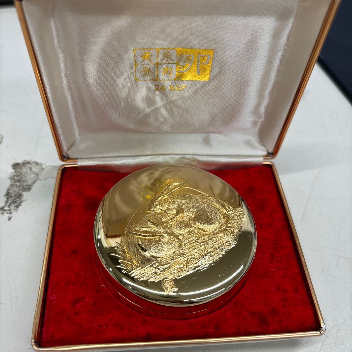 Yahoo!オークション - N8932 【アンティーク】朱肉入れ 24KGP