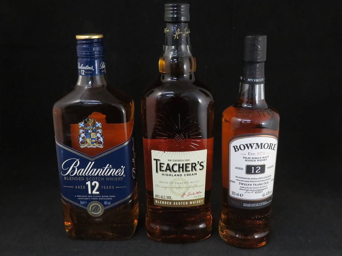 1円 未開栓 バランタイン 12年 TEACHERS 700ml ボウモア 12年 350ml 3本セット(ウイスキー)｜売買されたオークション情報、yahooの商品情報をアーカイブ公開 ...