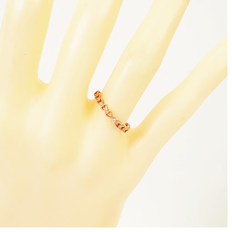 Yahoo!オークション - 【jv453】ダイヤモンド リング/0.01ct/K10PG ピ...