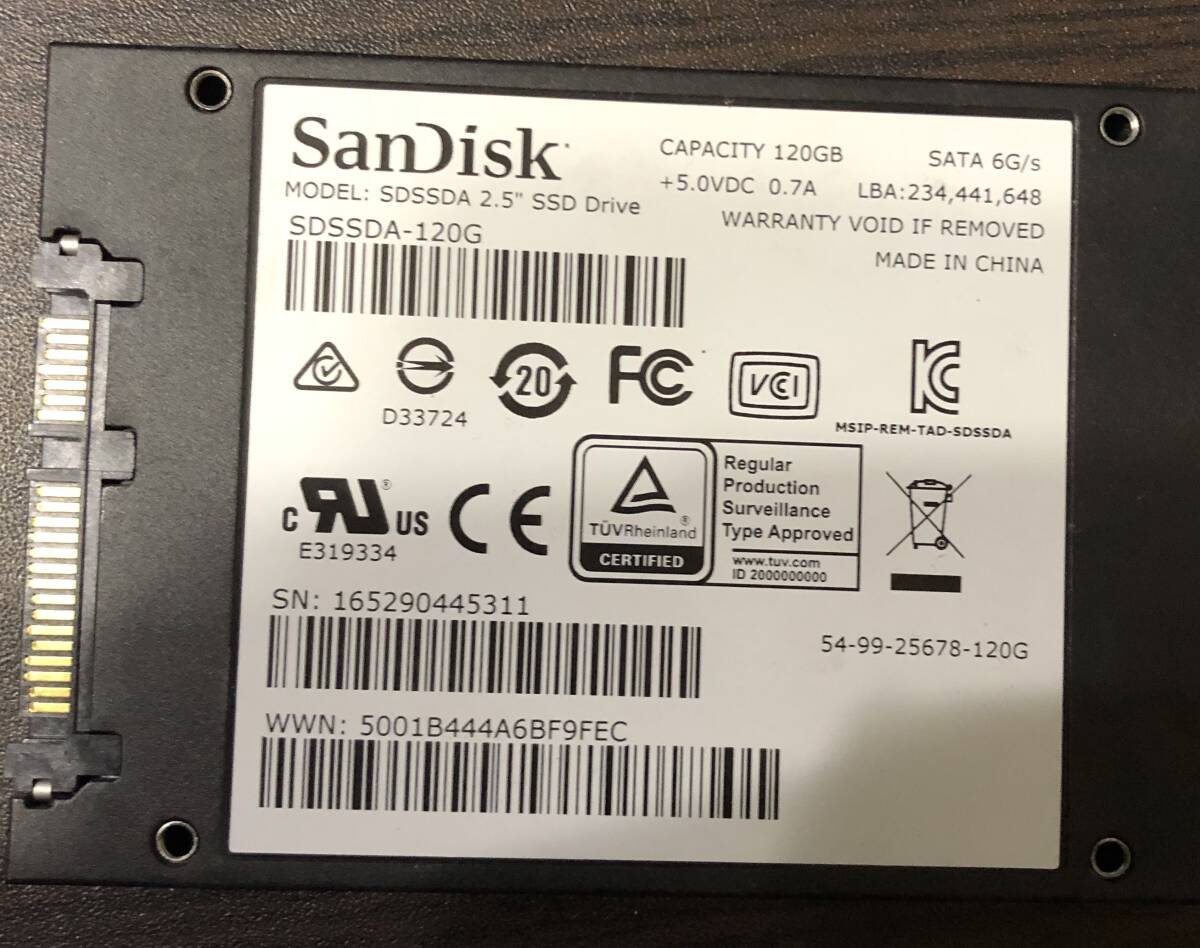 Yahoo!オークション - SANDISK 120GB SSD 中古