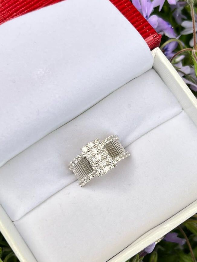 Yahoo!オークション - 18K WG ダイヤモンド リング 1カラット