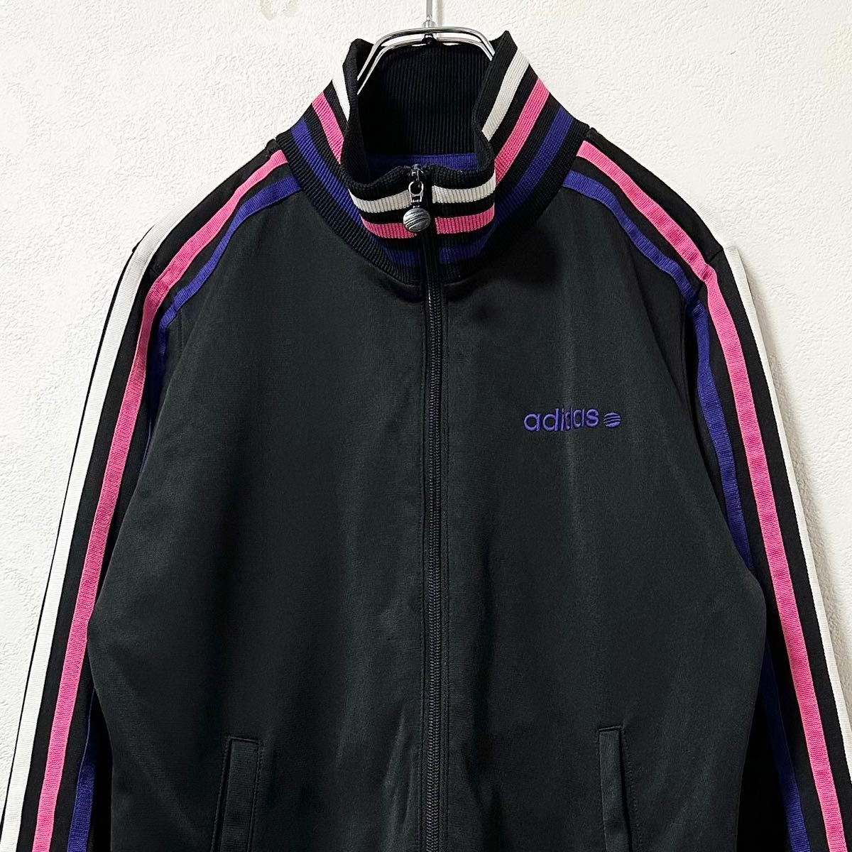美品 adidas/アディダス ジャージ トラックジャケット ブラック 美品 adidas/アディダス ジャージ トラックジャケット ブラック