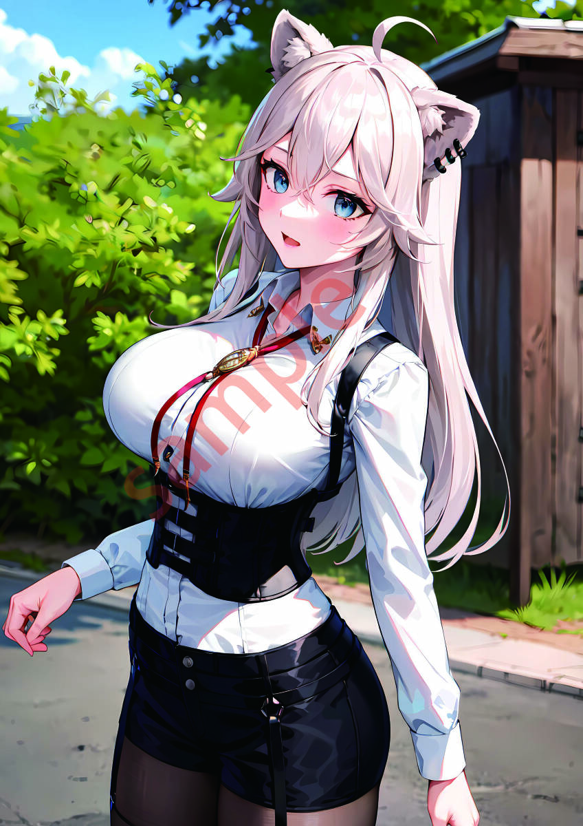 日本代購代標第一品牌【樂淘letao】－ポスター A4サイズ アニメ 同人 高品質 美少女 巨乳 獅白ぼたん Hololive 192-64