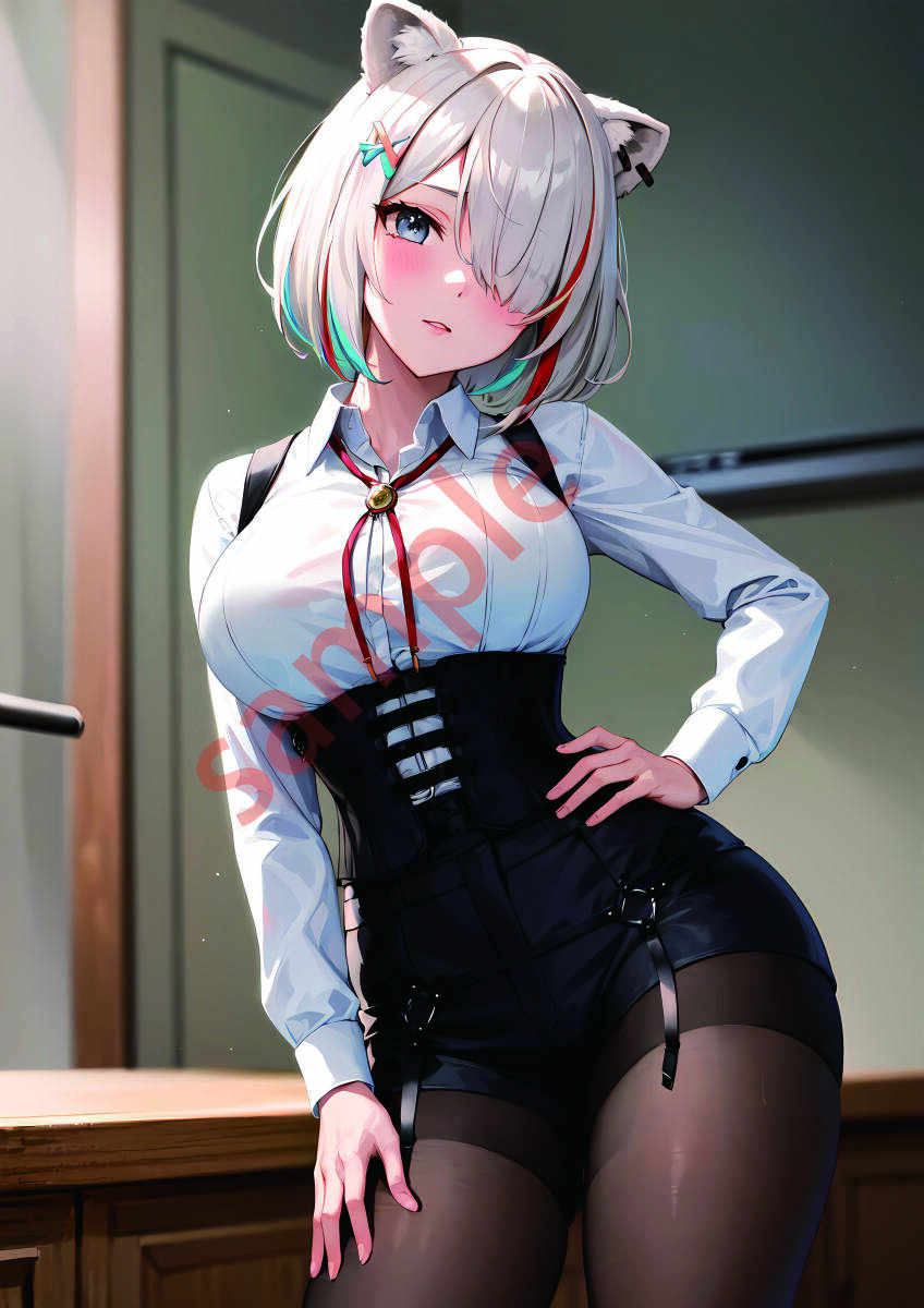 日本代購代標第一品牌【樂淘letao】－ポスター A4サイズ アニメ 同人 高品質 美少女 巨乳 獅白ぼたん Hololive 192-67