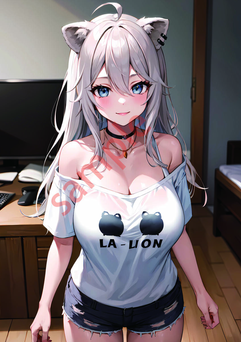 日本代購代標第一品牌【樂淘letao】－ポスター A4サイズ アニメ 同人 高品質 美少女 巨乳 獅白ぼたん Hololive 192-73