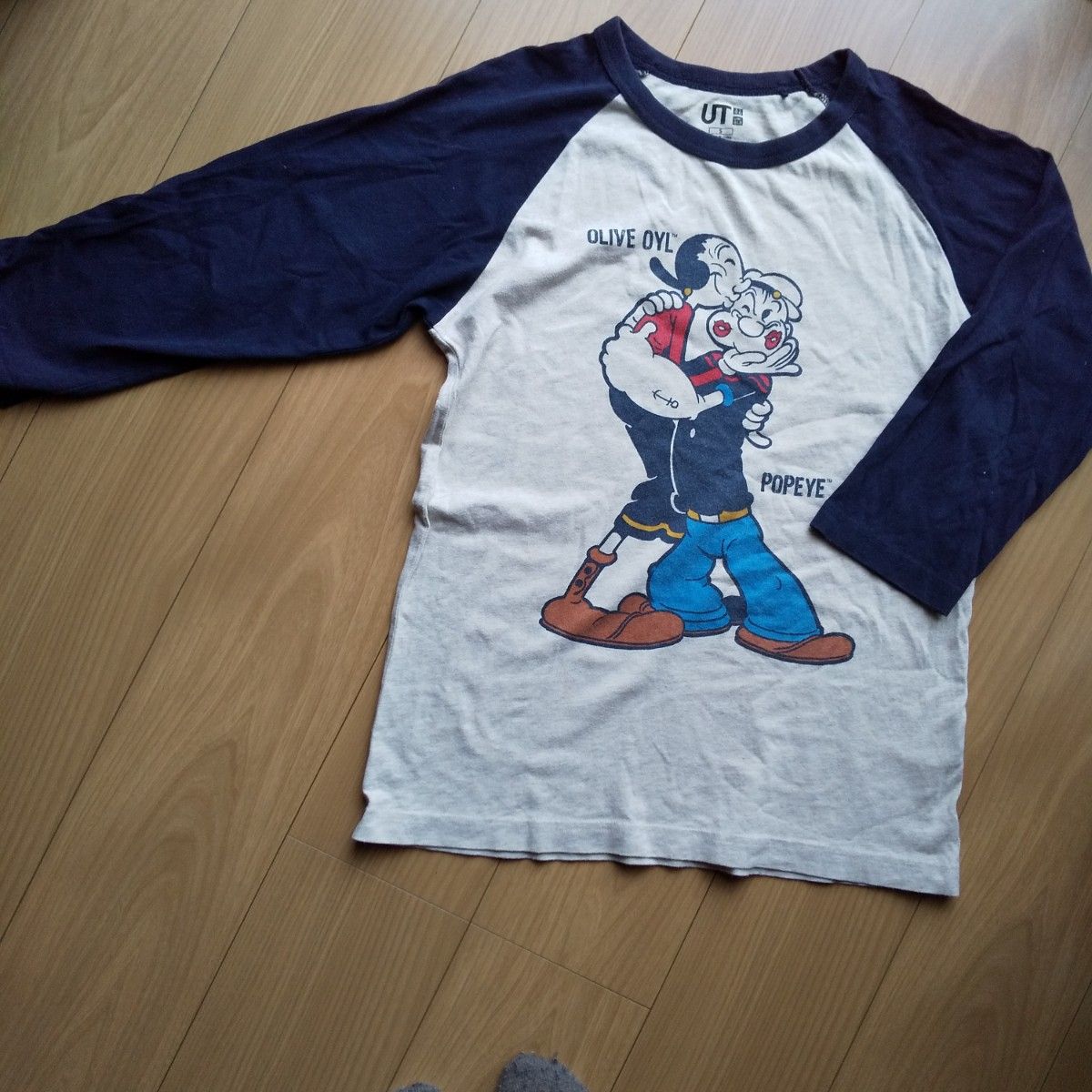 人気商品【uniqlo×popeye】ポパイ/コラボ/7分袖 ラグラン/T 人気商品【uniqlo×popeye】ポパイ/コラボ/7分袖 ラグラン/T