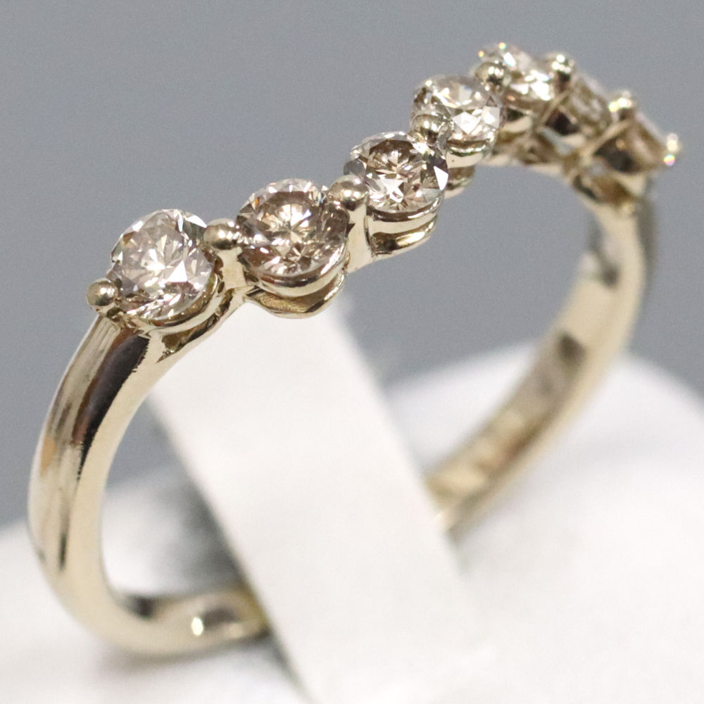 Yahoo!オークション - K18ブラウンダイヤモンドリング D0.52 2.8g #14....