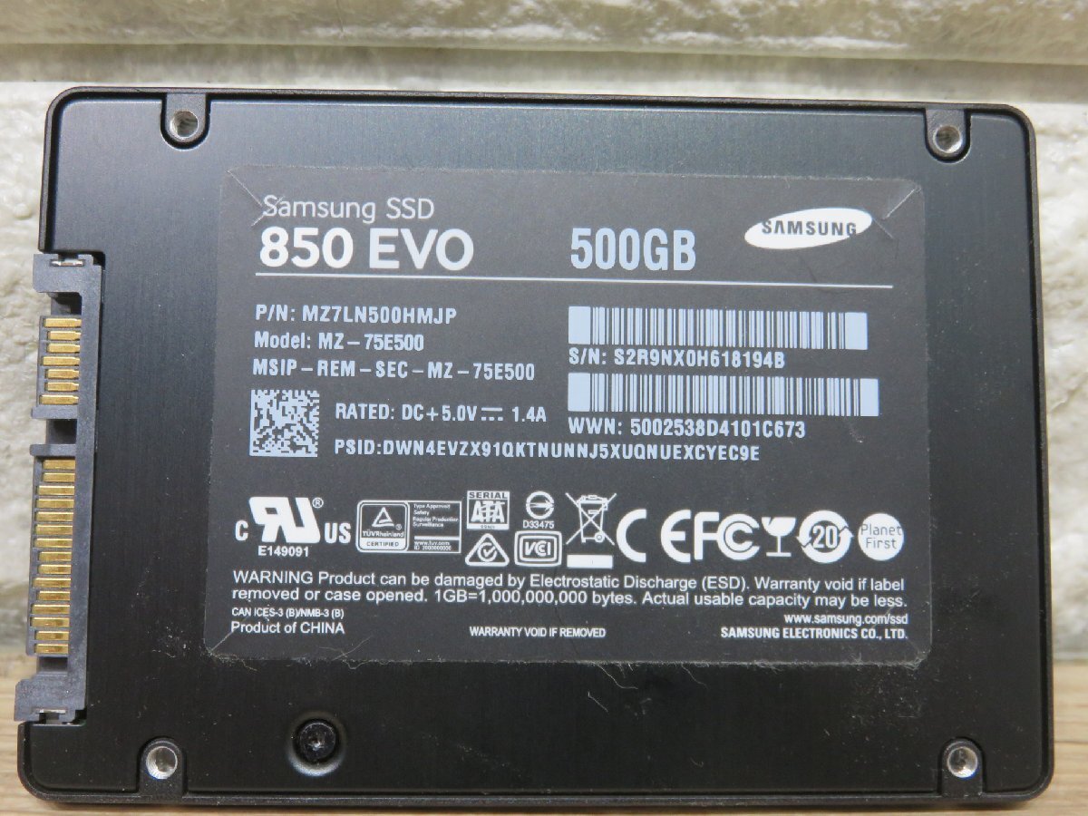 Yahoo!オークション - ≪中古品≫Samsung SSD840 MZ-75E500 500G[t240...