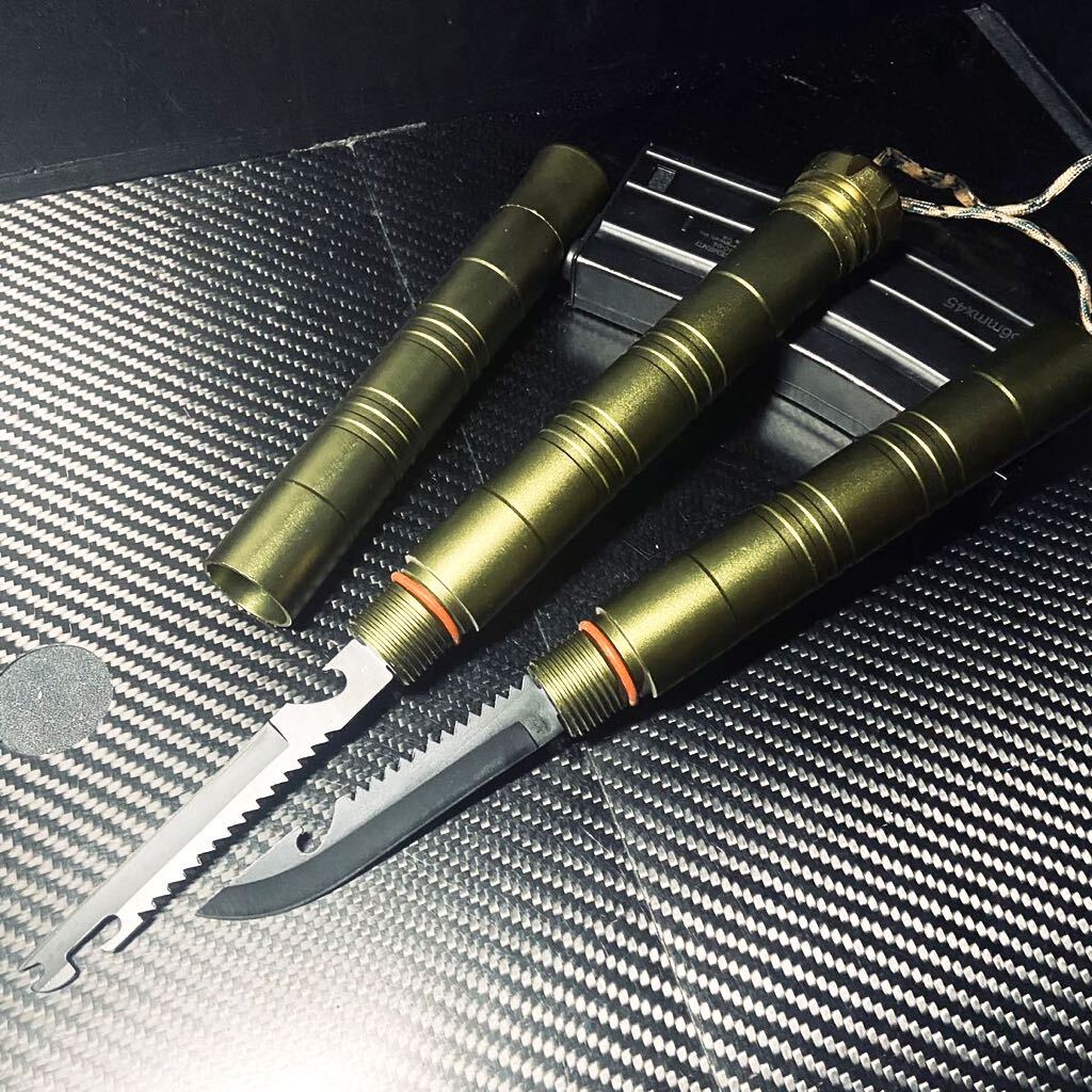 Yahoo!オークション - アウトドア 多機能 サバイバルツール ナイフ セ...