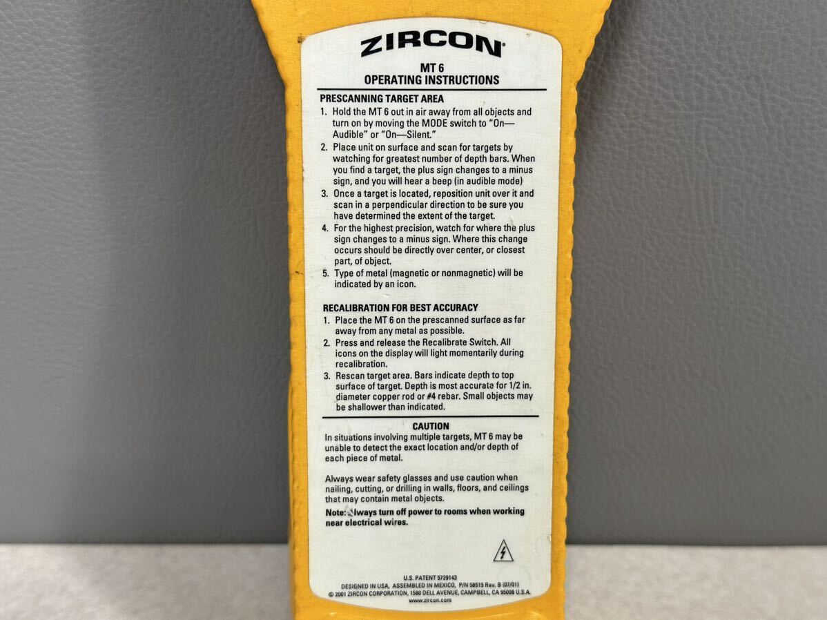Yahoo!オークション - ZIRCON ジルコン MT6 メタリスキャナー 電子金属...