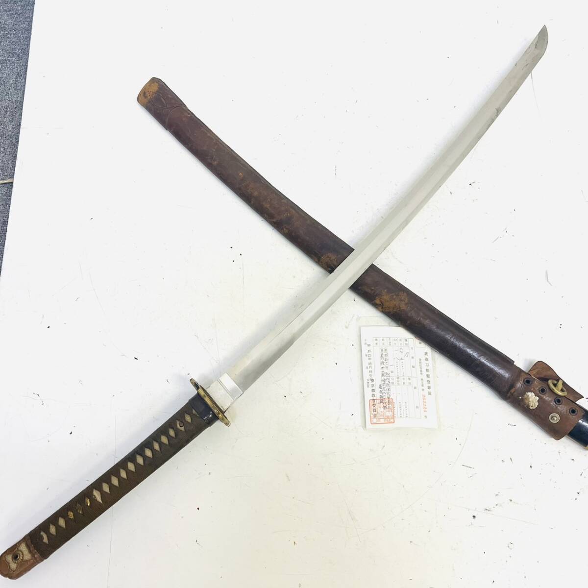 Yahoo!オークション - X728-I57-893 日本刀 刀 藤原裕盛 直刃 拵え 刀...