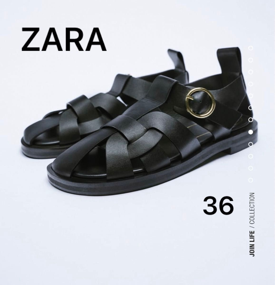 ZARA レザーフラットケージサンダル 36 黒|Yahoo!フリマ(旧 ZARA レザーフラットケージサンダル 36 黒|Yahoo!フリマ(旧