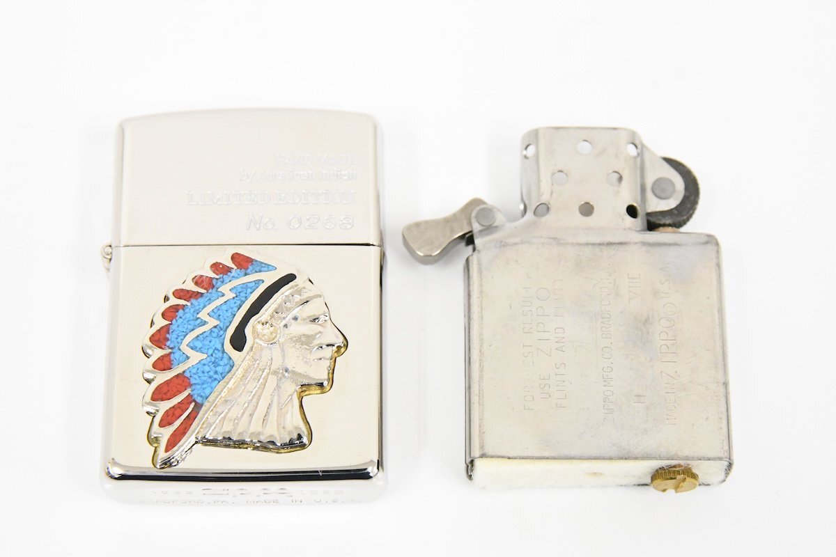 Yahoo!オークション - Zippo ジッポー HAND MEDE by American indian L...