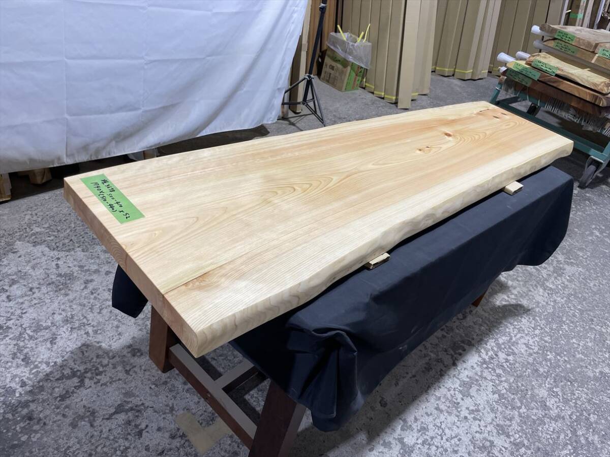 Yahoo!オークション - 桧3678 一枚板無垢 乾燥材 1740x500-410x52mm ...