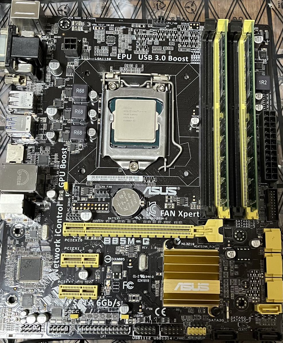 Yahoo!オークション - ASUS B85M-G マザーボード + core i7-4770 + メ...
