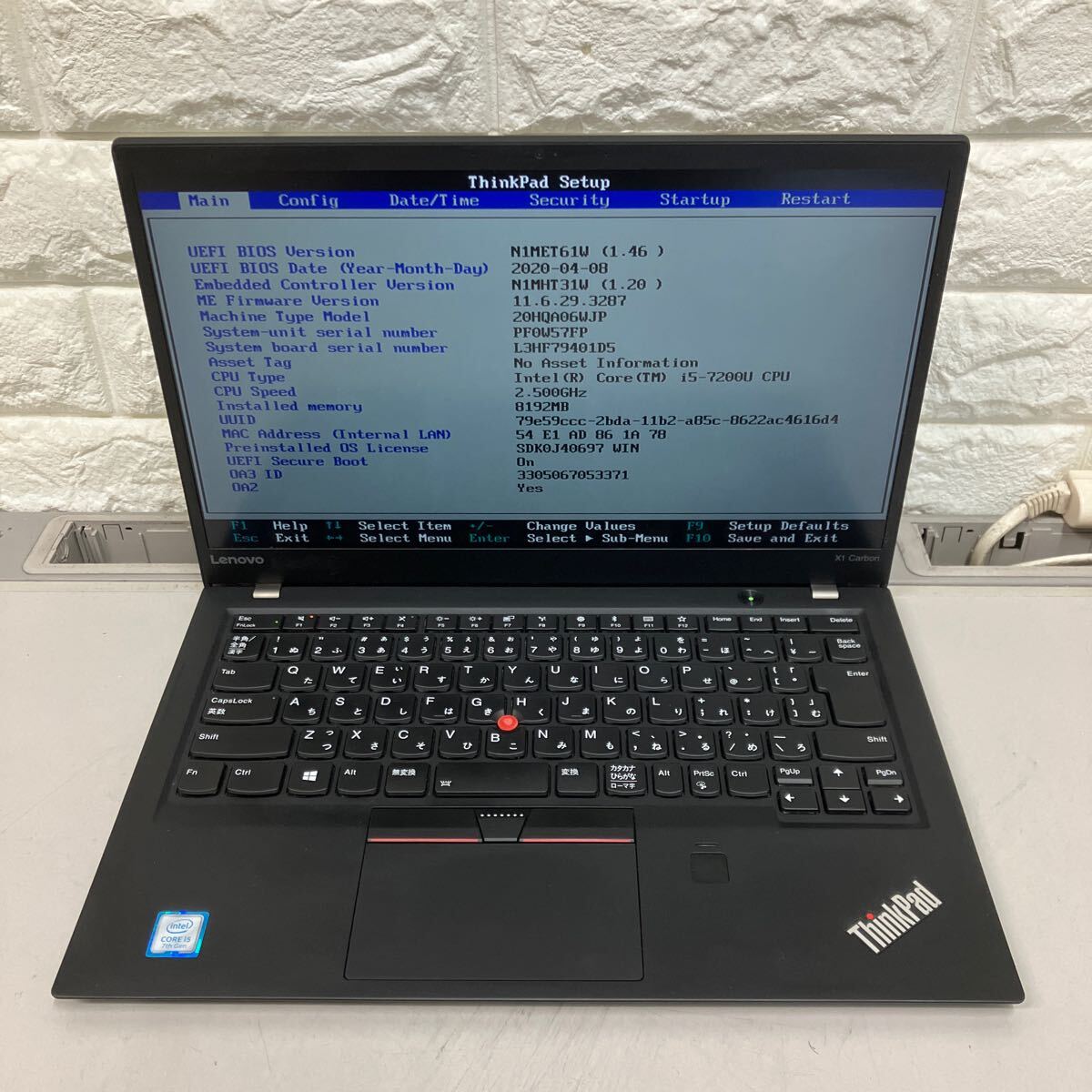 Yahoo!オークション - S131 Lenovo ThinkPad x1 carbon Core i5 7200U ...