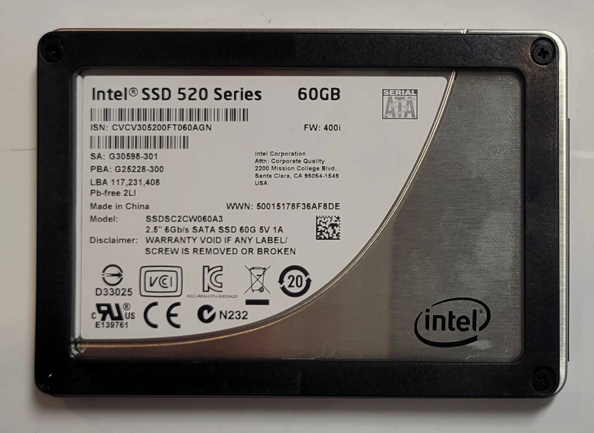 Yahoo!オークション - Intel SSD 60GB SATA 2.5インチ