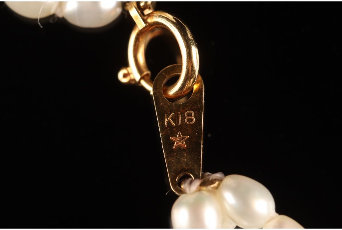 Yahoo!オークション - [URA]田中貴金属/K18金具/パール3連ネックレス/...