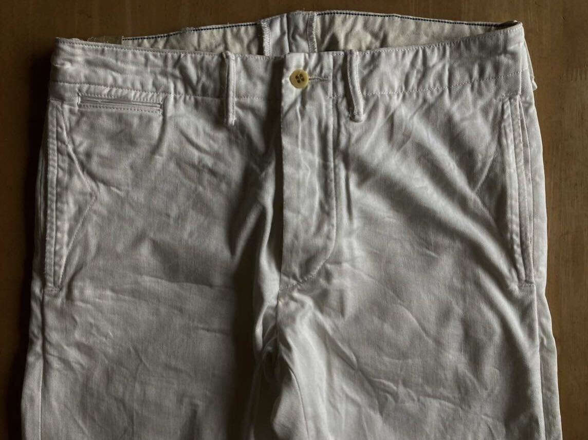 Yahoo!オークション - RRL デンスツイルホワイトオフィサーズチノ 33/3...