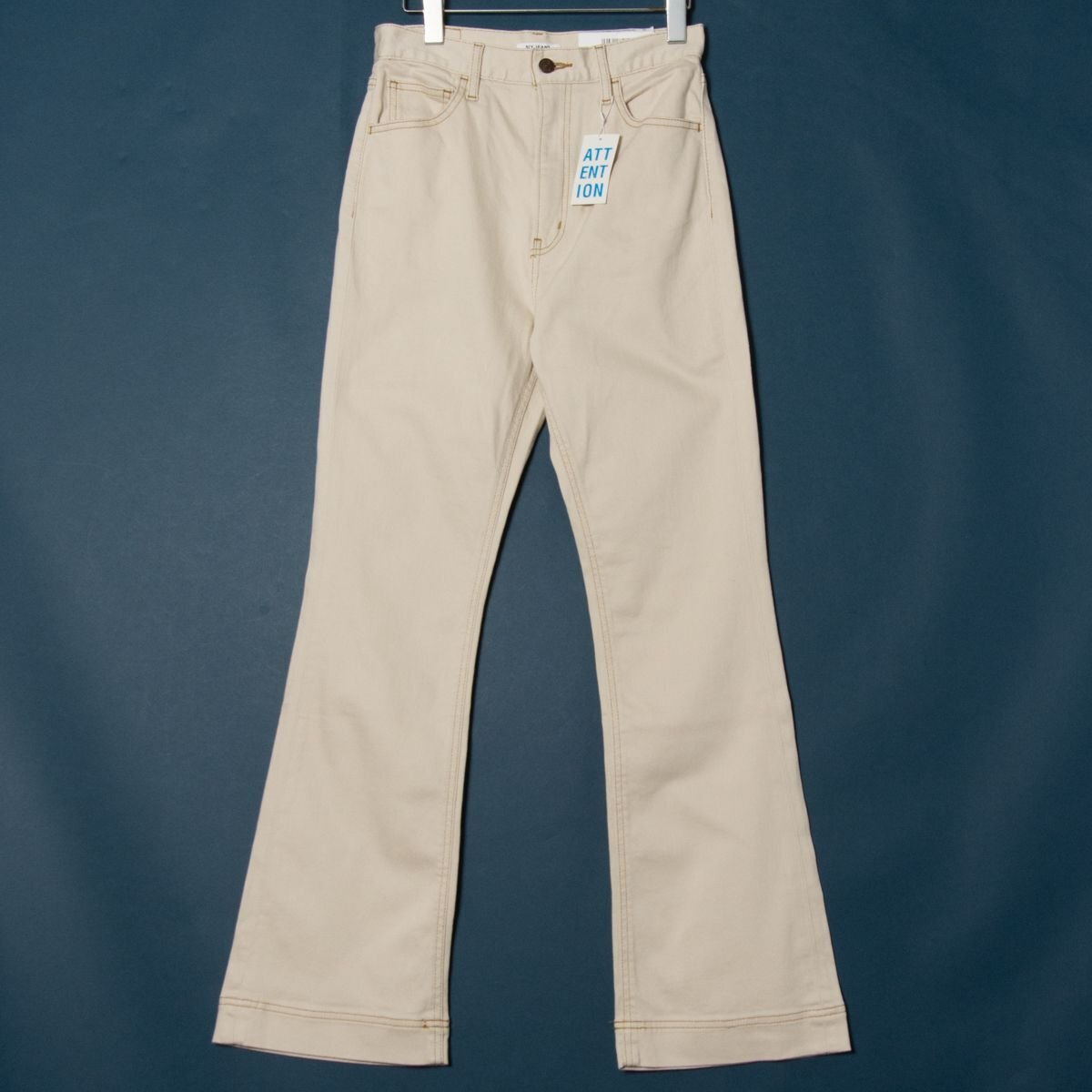 タグ付き SLY JEANS スライ ストレッチフレアデニムパンツ ジーンズ ボトムス カジュアル ベーシック ジップフライ ベージュ 26(W26（約66cm）～)｜売買されたオークション ...