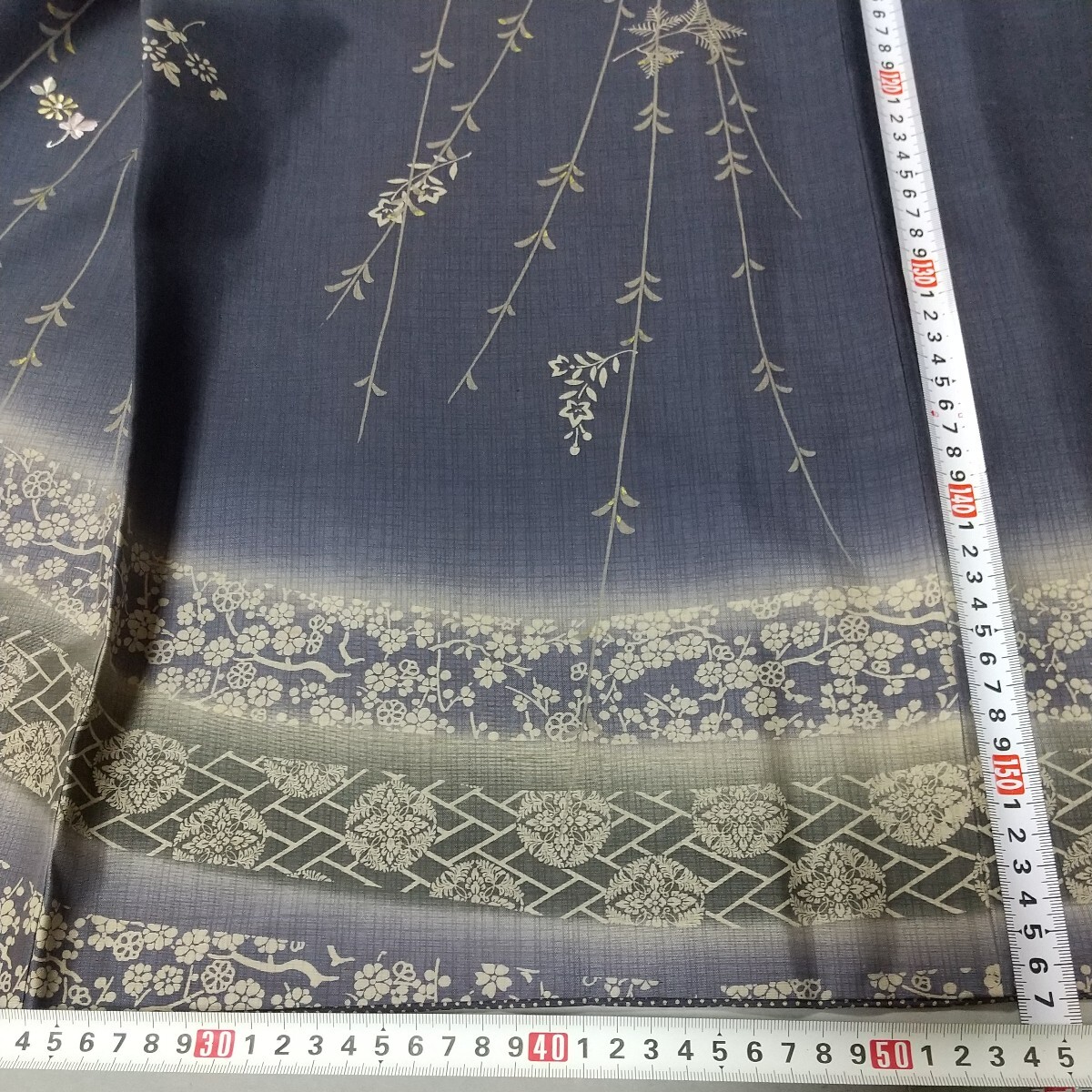 Yahoo!オークション - 5883 同梱NG 紬 正絹 袷 付け下げ訪問着 三松シ...