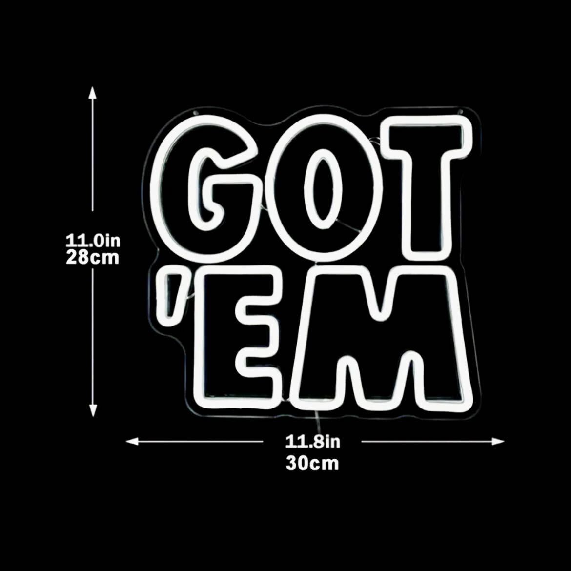 GOT'EM ゴッテム LEDネオンサイン ネオン看板 白色USB電源 調光 GOT'EM ゴッテム LEDネオンサイン ネオン看板 白色USB電源 調光