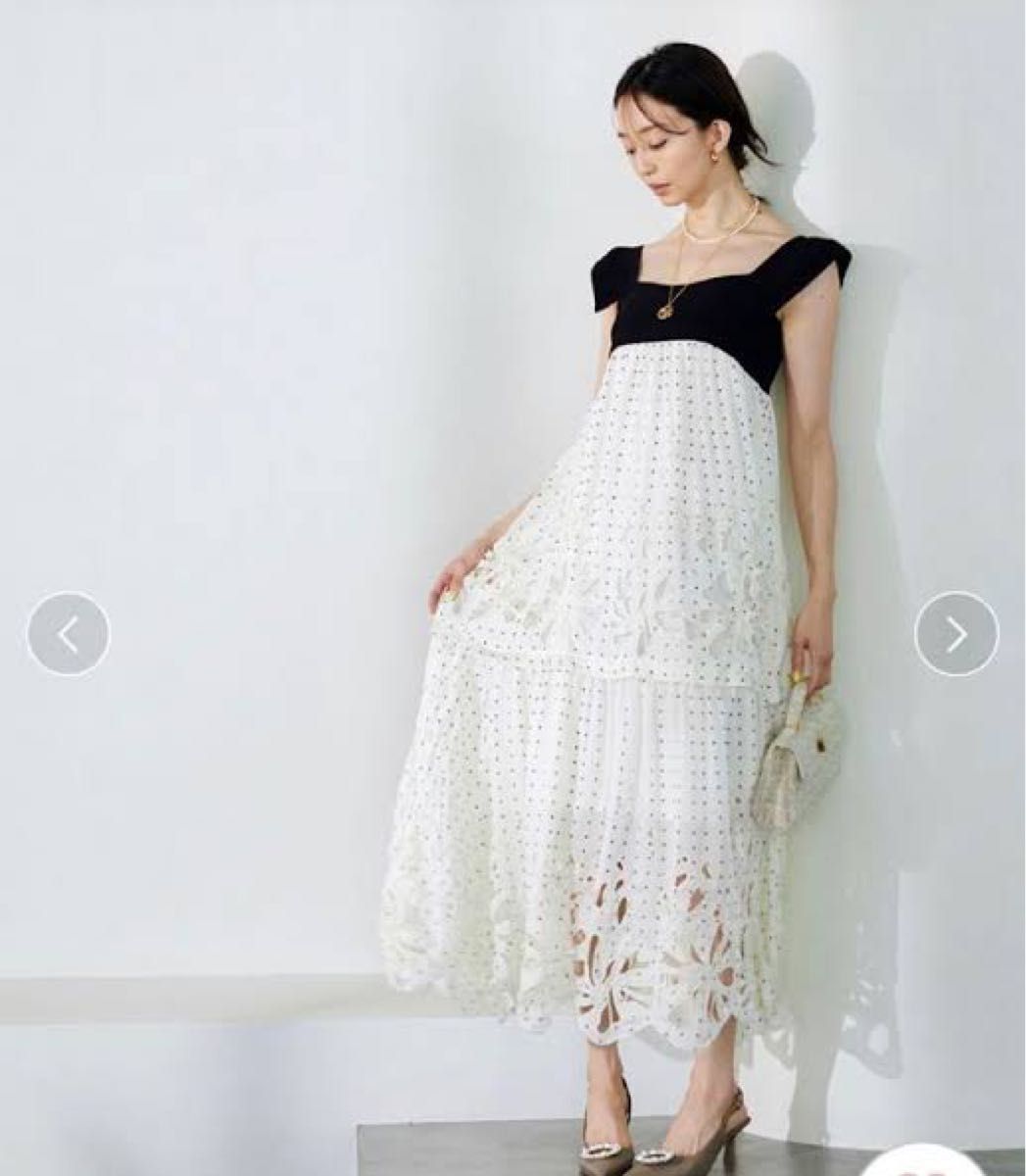 SNIDEL スナイデル カットワーク刺繍ドレス ドレスラボ限定 DOT SNIDEL スナイデル カットワーク刺繍ドレス ドレスラボ限定 DOT