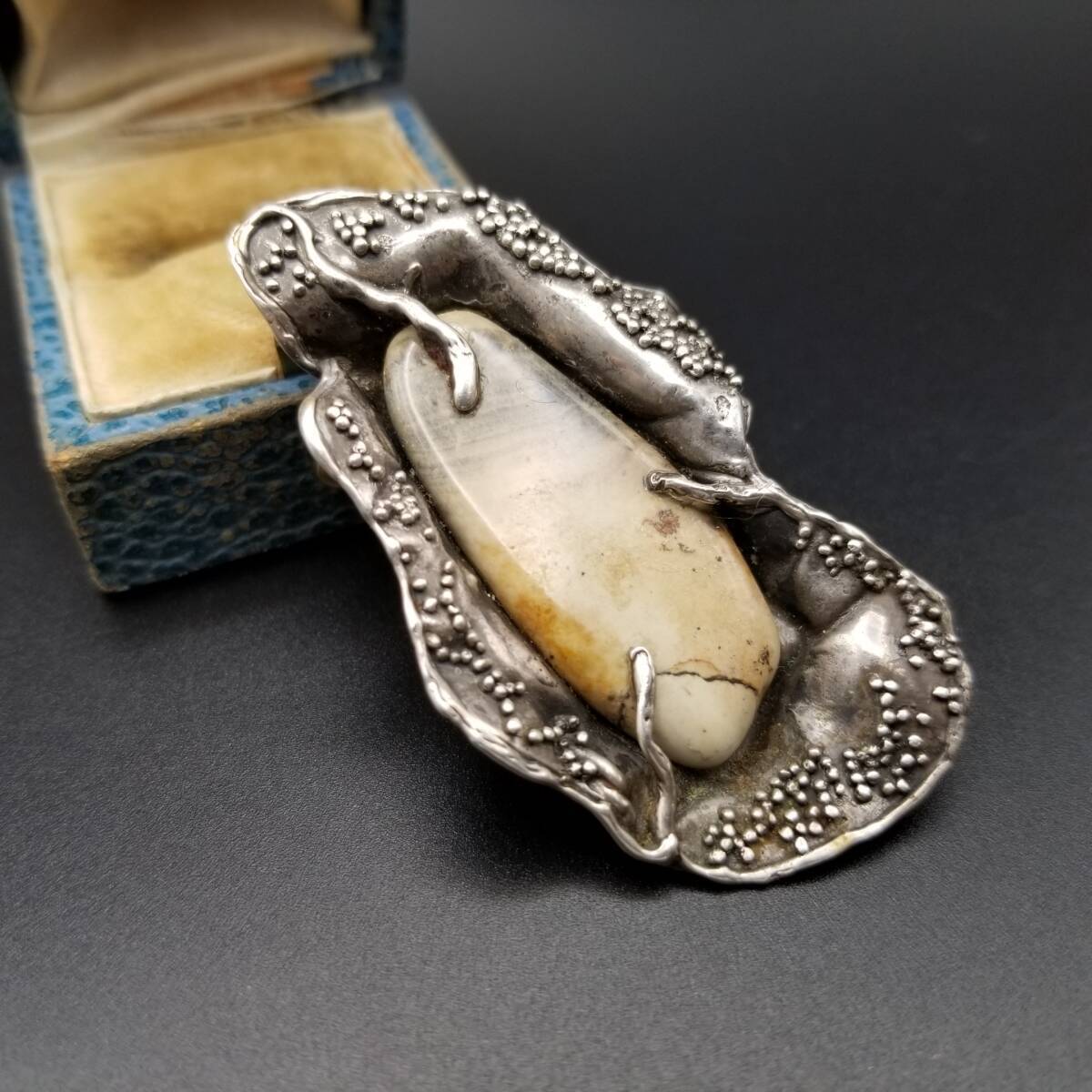 Yahoo!オークション - 大ぶり装飾 ブリオン 天然石 925 シルバー ヴィ...