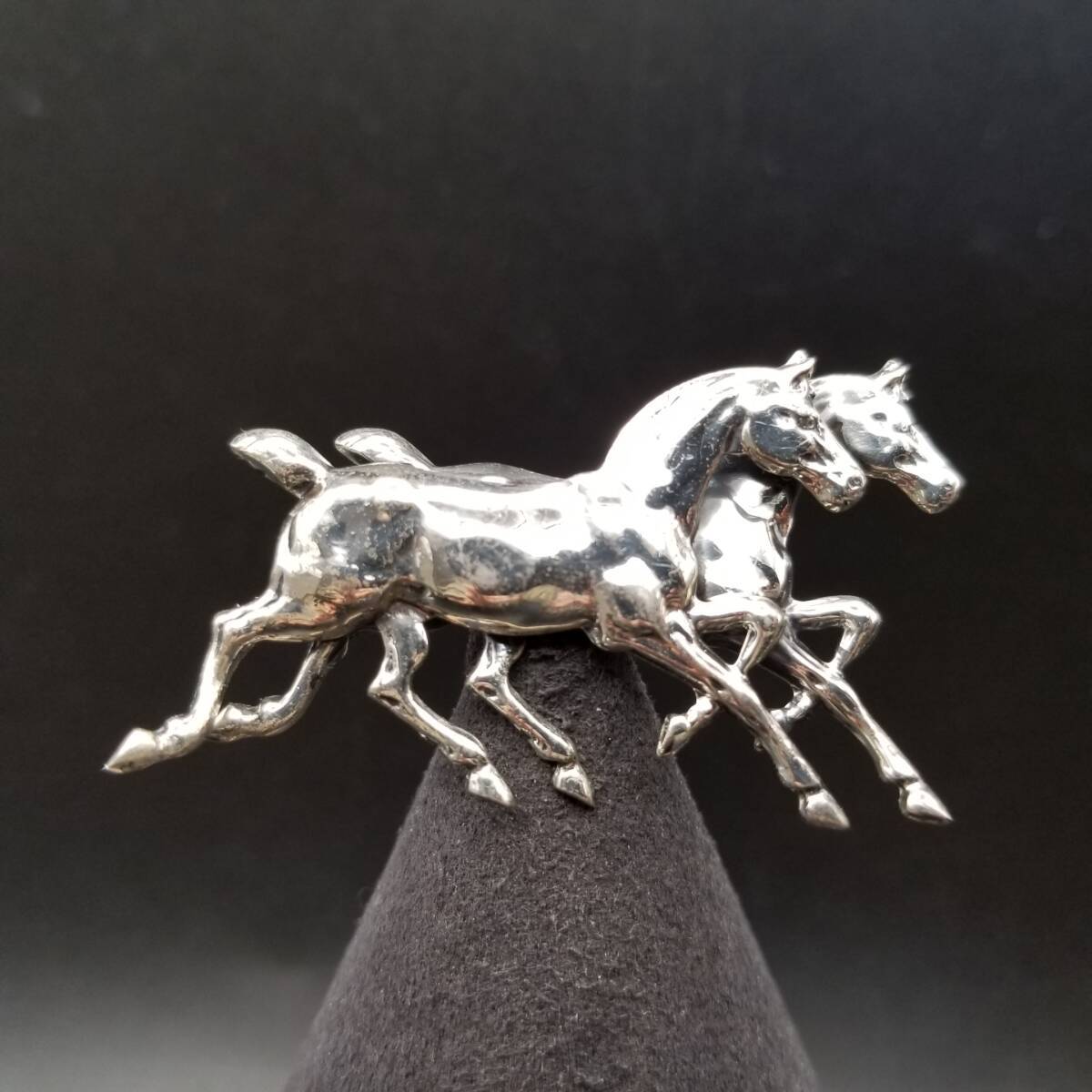 Yahoo!オークション - 60's BEAU 2頭の馬 競走馬 925 シルバー ヴィン...