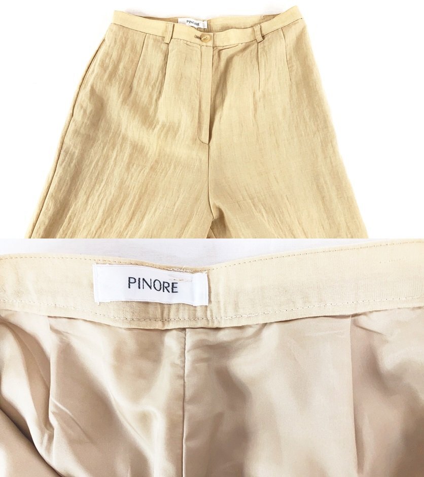 Yahoo!オークション - ピノーレ PINORE 茶系ベージュ系 シワ加工 ロン...