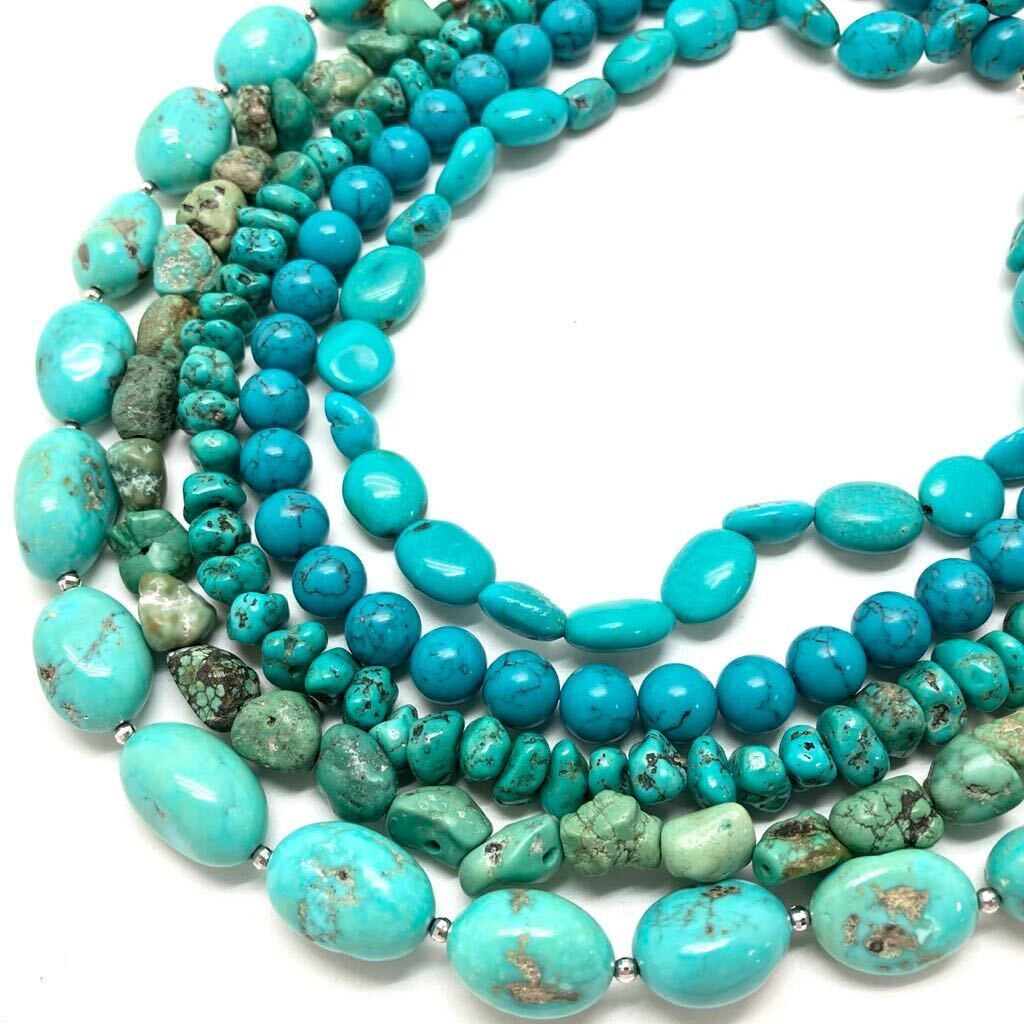 Yahoo!オークション - 大ぶり 「トルコ石ネックレス5点おまとめ」m重量...