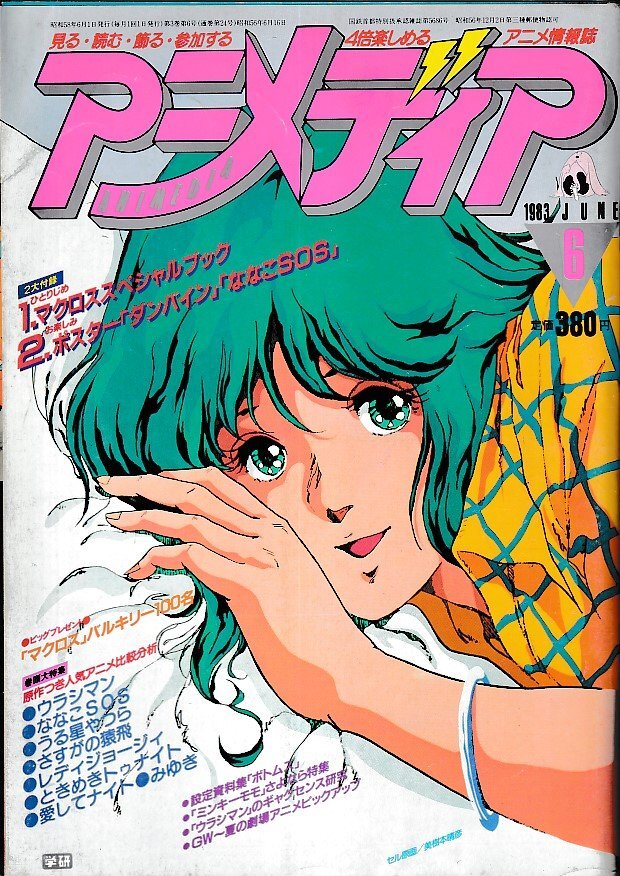 Yahooオークション 送料無料 Y11 アニメディア 1983年6月 ウラシ
