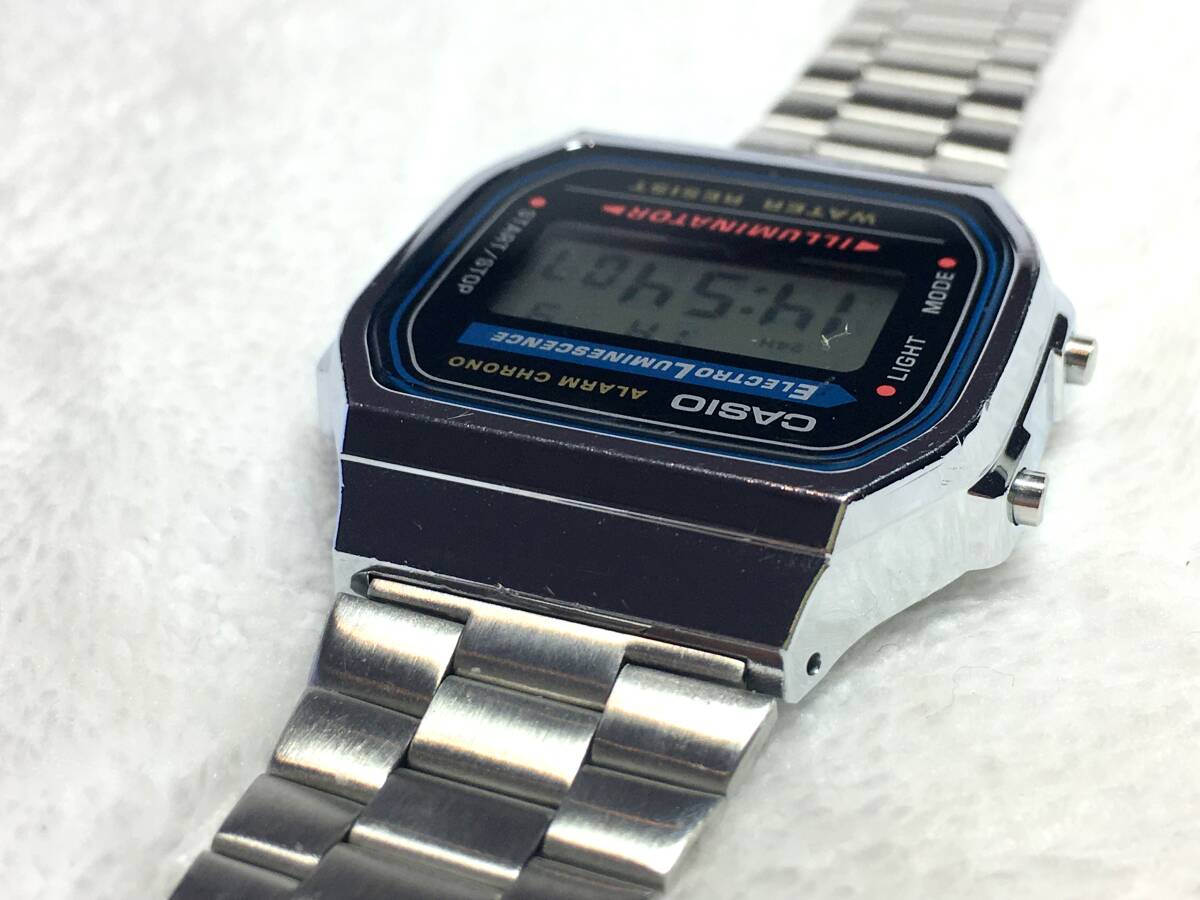 Yahoo!オークション - CASIO デジタル 腕時計 A168 シルバー メタルベ...