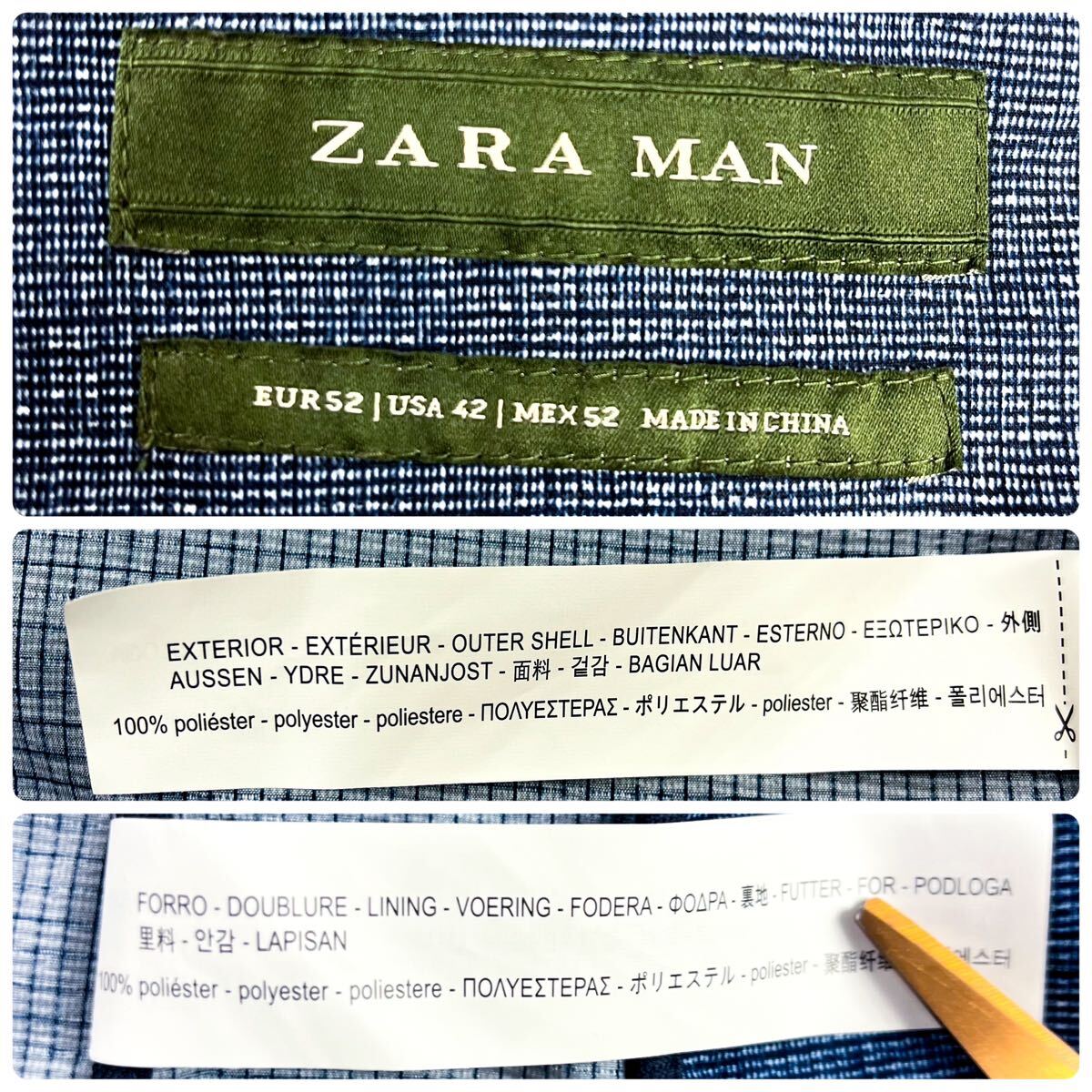 Yahoo!オークション - 未使用級/XL〜3L ZARA MAN テーラード アンコン...