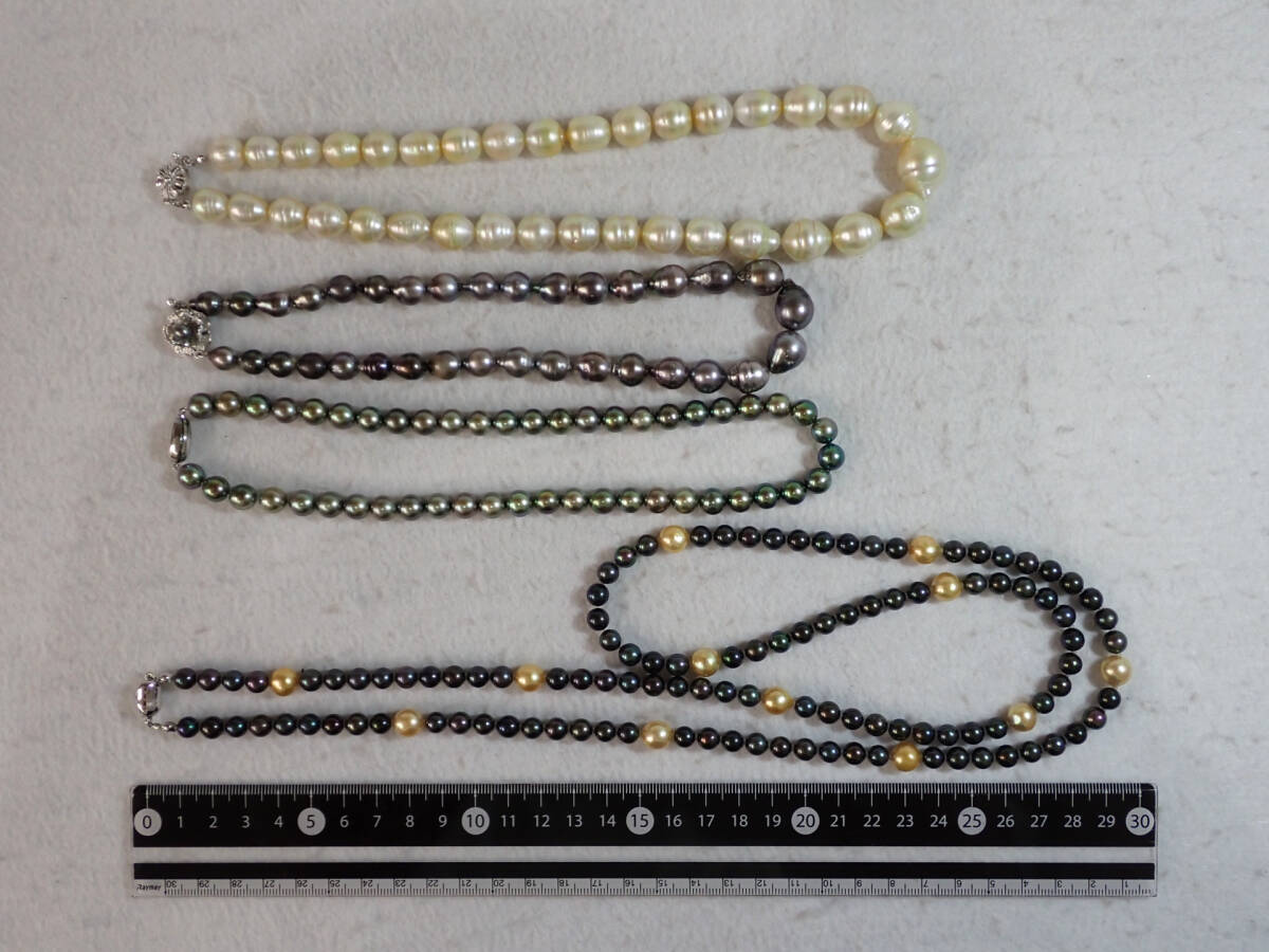 Yahoo!オークション - 5 本パール ネックレス 4本まとめ 243g