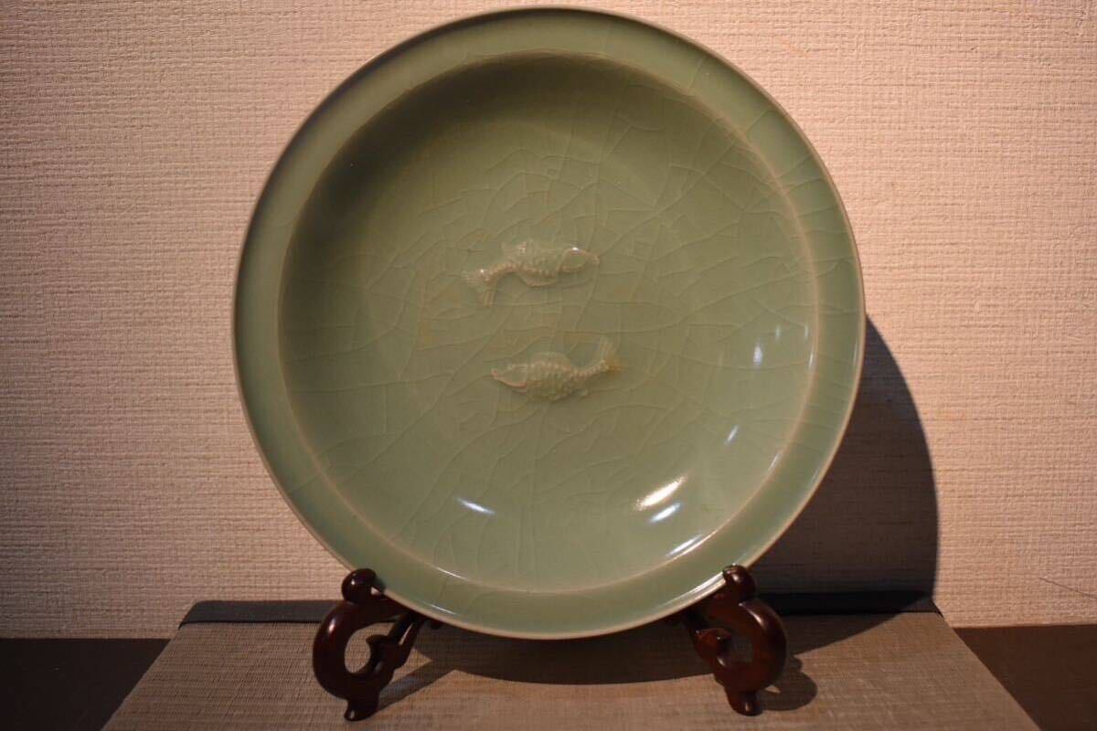 Yahoo!オークション - 【GE】E532【コレクター所蔵品】時代 青磁双魚図...