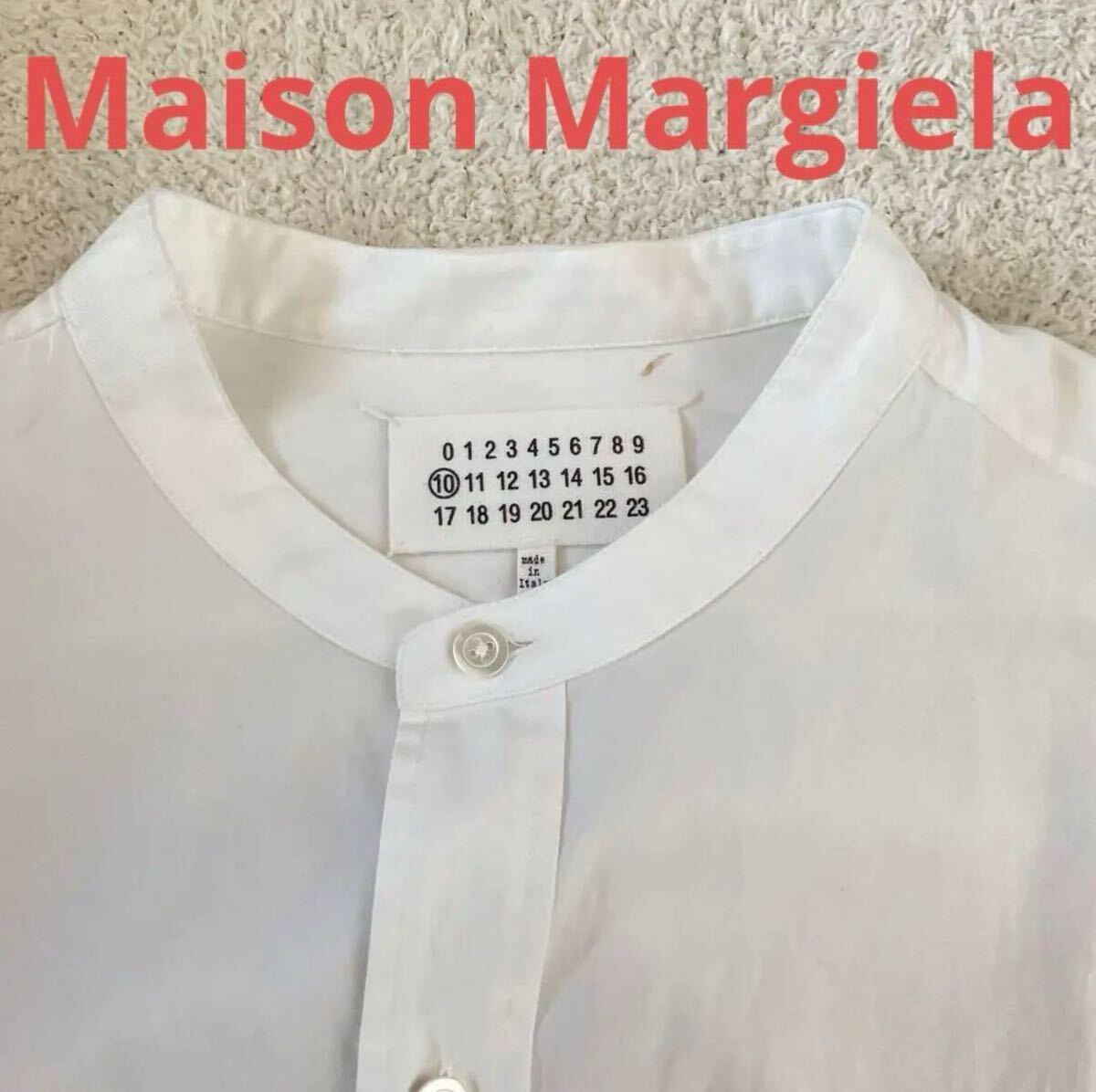 Yahoo!オークション - メゾンマルジェラ バンドカラーシャツ 42 21SS