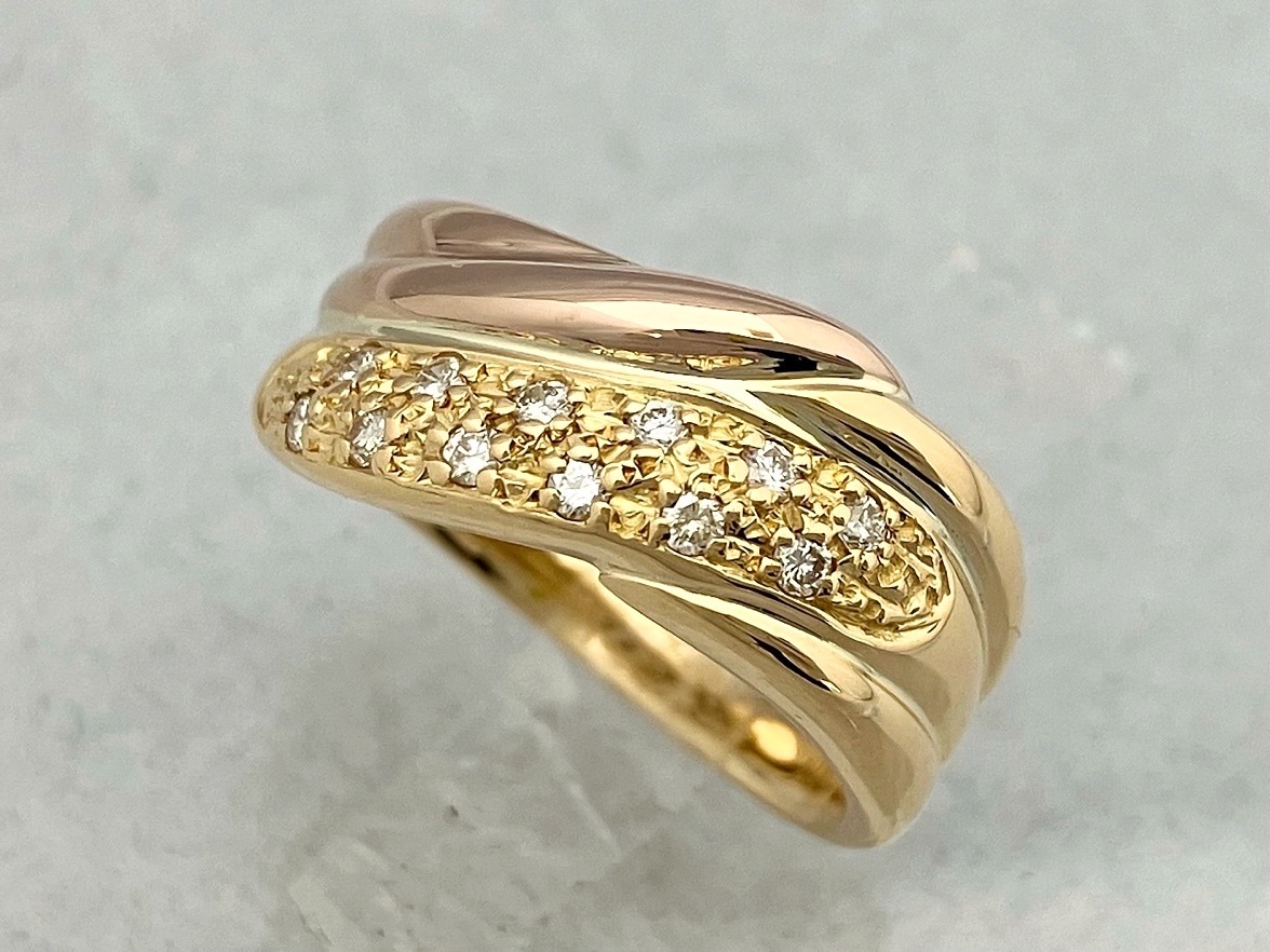 Yahoo!オークション - K18／＃11.5／0.17ct／5.8g／ウェーブデザイン ...