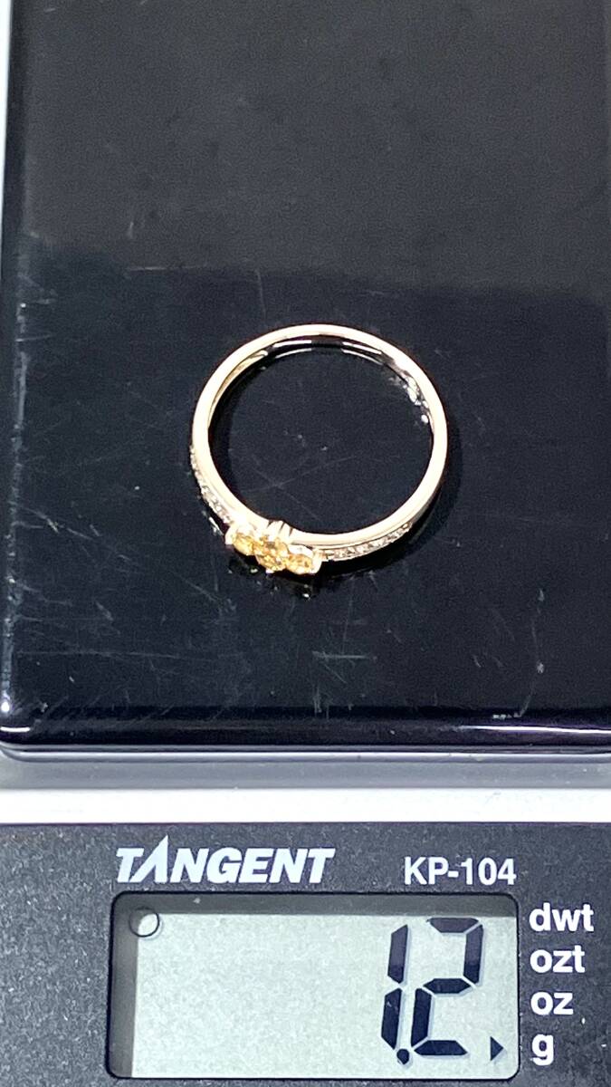 Yahoo!オークション - [新品仕上済み] K10 12号 黄色石 1.2g リング